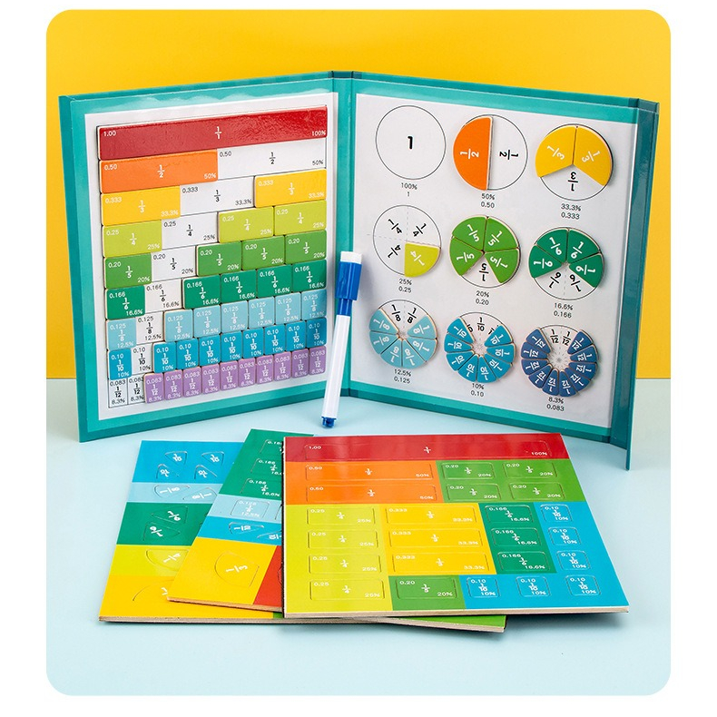 Multicolor Zebra Magnetic Fraction Learning Math Educational Book Toy ...