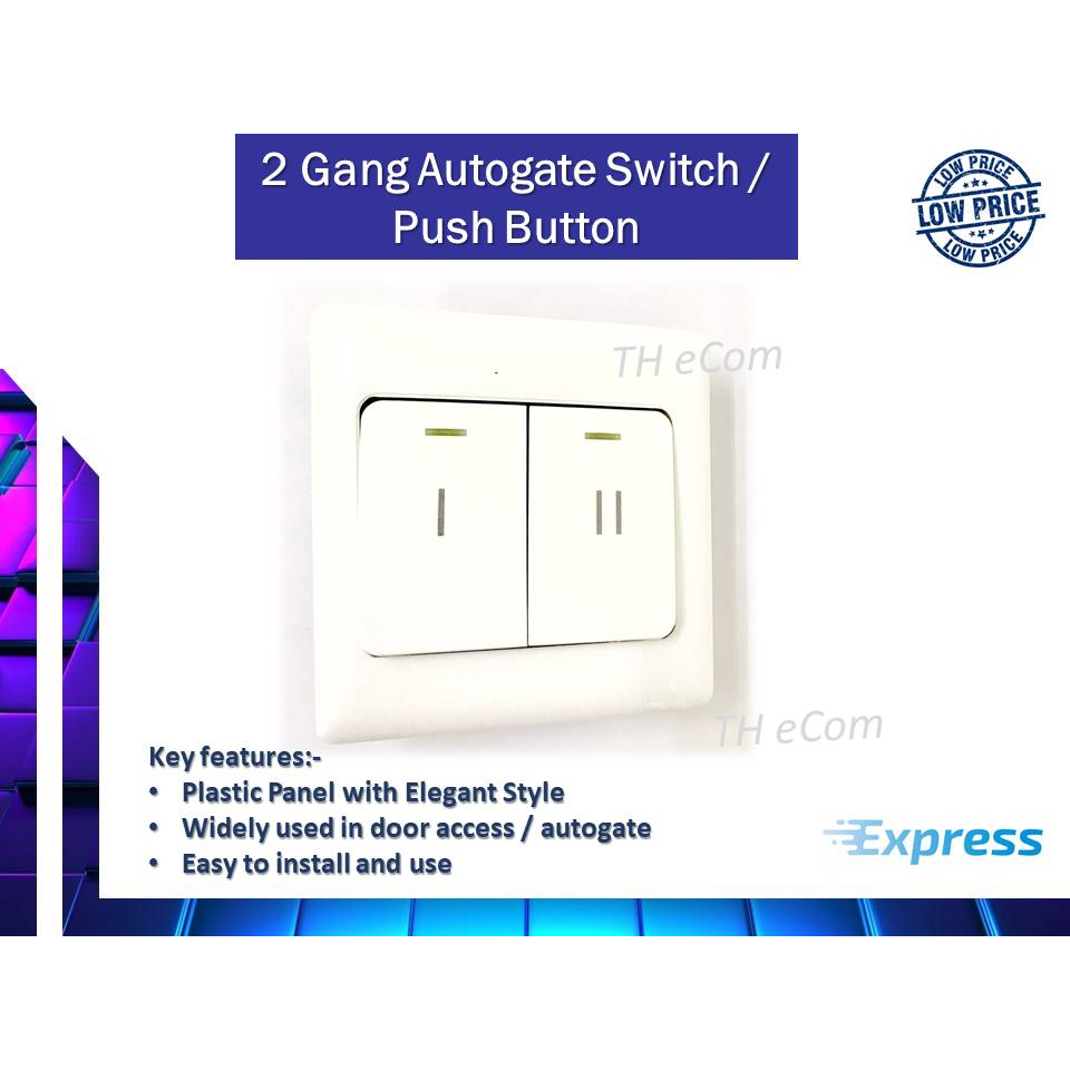 2 Gang Autogate Switch / Push Button For Door Access / Autogate System ...
