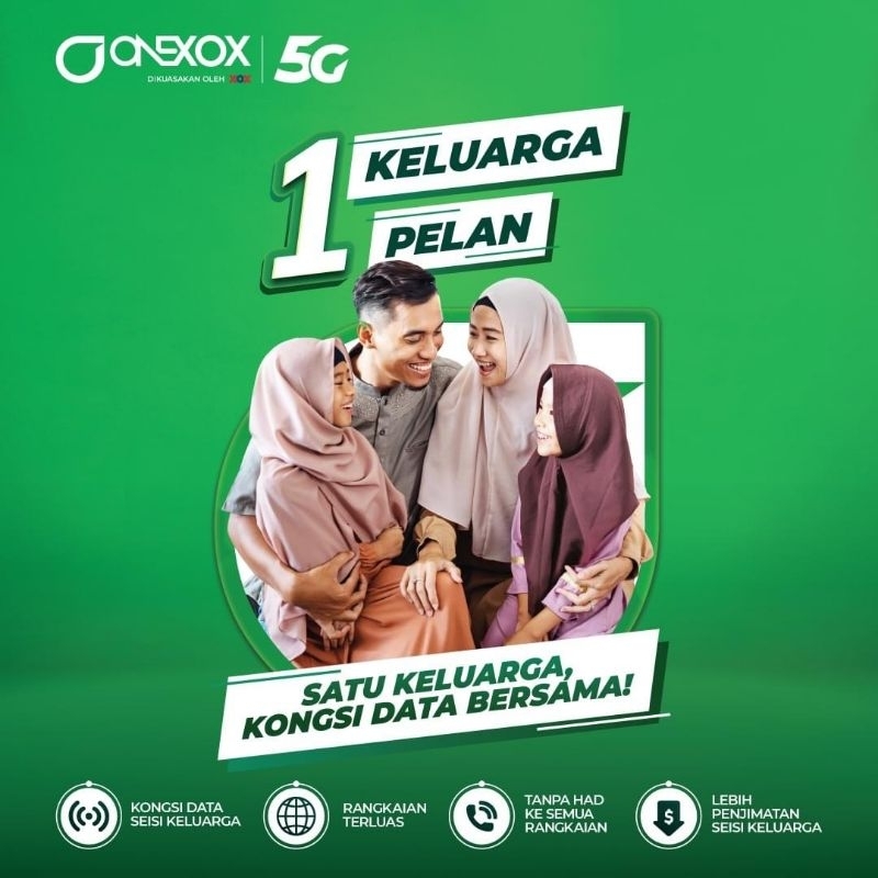 One XOX New Family Plan RM59 120GB Kongsi data dapat 3 line ...