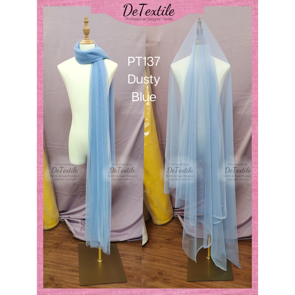 DeTextile Premium Tulle Bridal Soft Net Kain Net Lembut Murah Bidang ...
