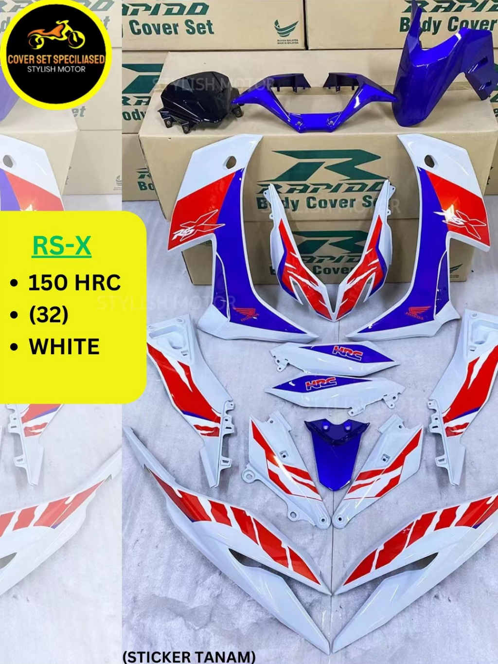(STICKER TANAM/AIRBRUSH) RAPIDO COVER SET HONDA RSX RS-X 150 HRC (32 ...