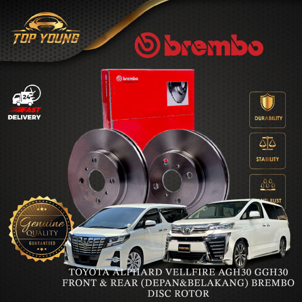 BREMBO TOYOTA NEW ALPHARD VELLFIRE AGH30 GGH30 (2015~2023) FRONT & REAR ...