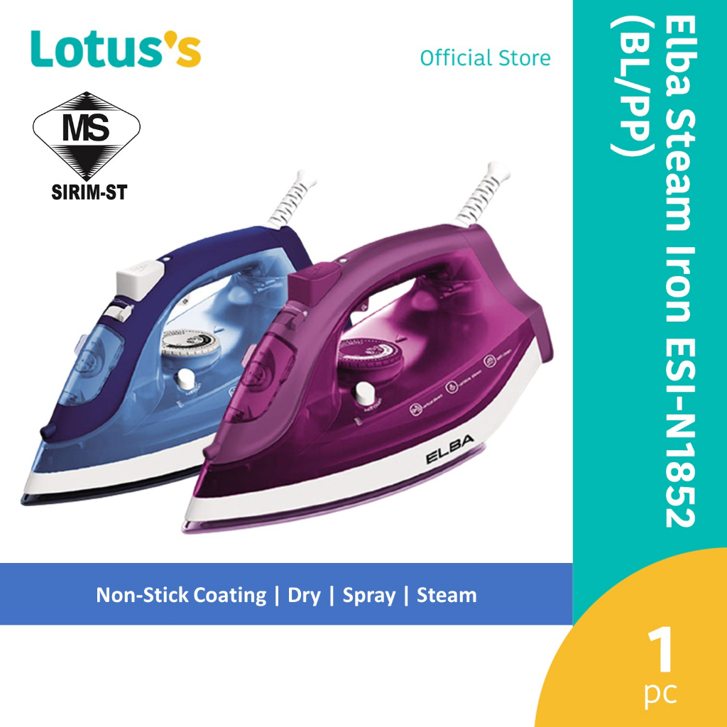 Elba Steam Iron Dry Spray Steam Automatic Self-Cleaning Function ESI ...