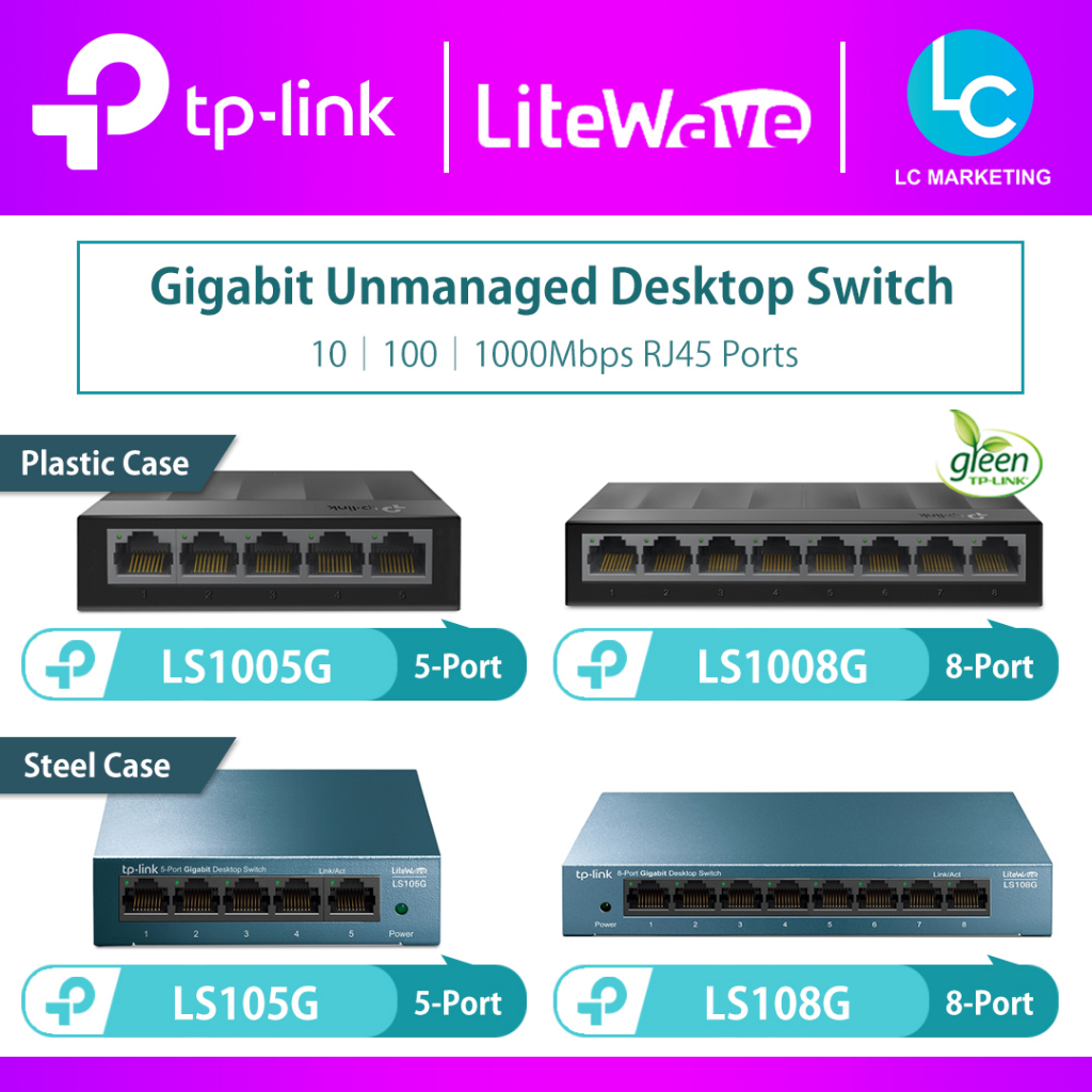 TP-Link LS1005G │ LS1008G │ LS105G │ LS108G 5/8-Port 10/100/1000Mbps ...