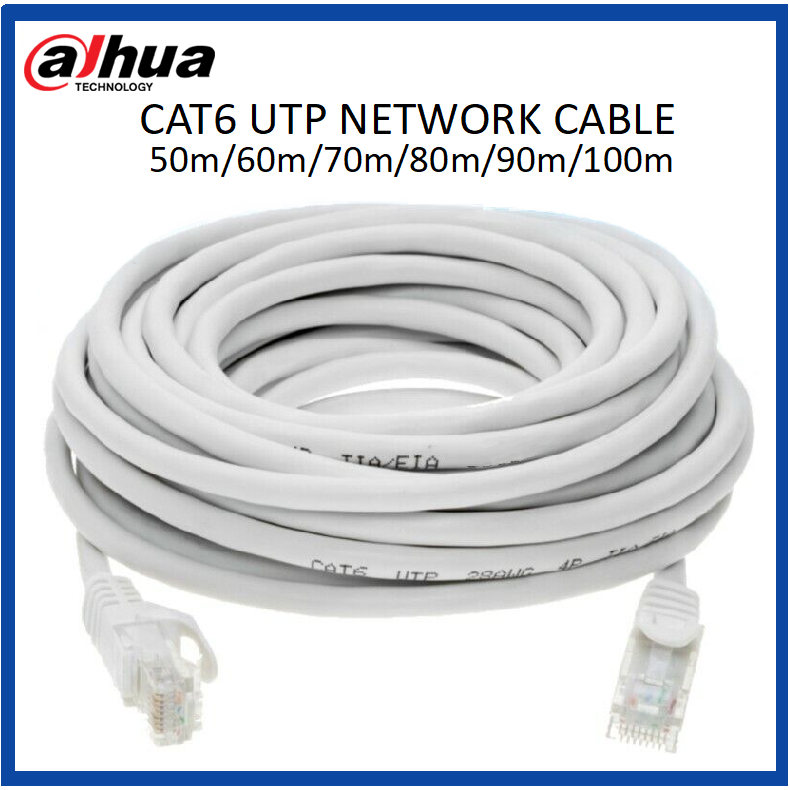[Loose Cut] Dahua Full Copper CAT6 Network Cables (WHITE) with CAT6 ...