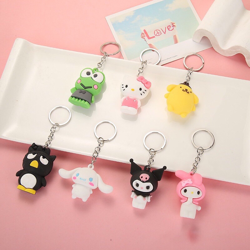 Cute Sanrio Keychain Kuromi Melody Hello Kitty Cinnamoroll Pompompurin ...