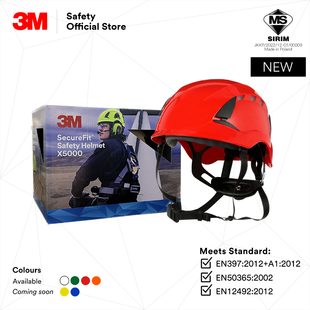 3M™ DOSH SIRIM SecureFit X5000VE-CE Series Vented Safety Helmet ...