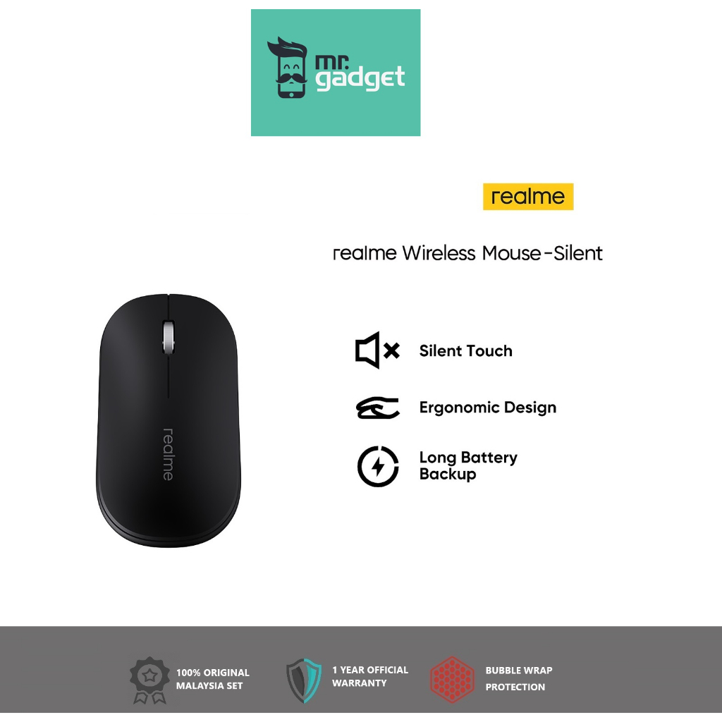 realme Wireless Silent Mouse BLACK 1 Year Realme Malaysia Warranty ...