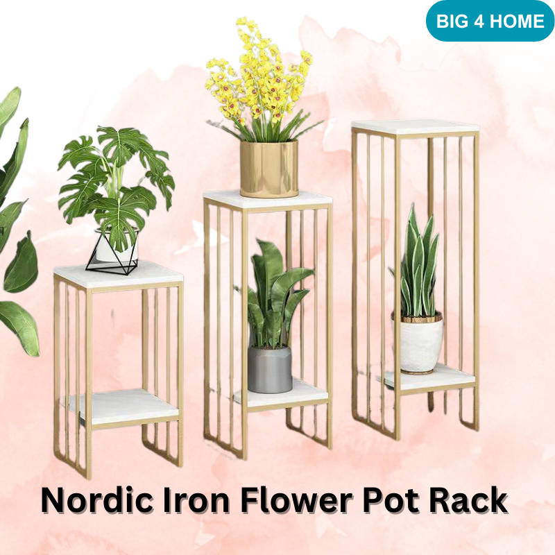 Big 4 Home Nordic Iron Flower Pot Rack Flower Shelf Rack Light Luxury ...