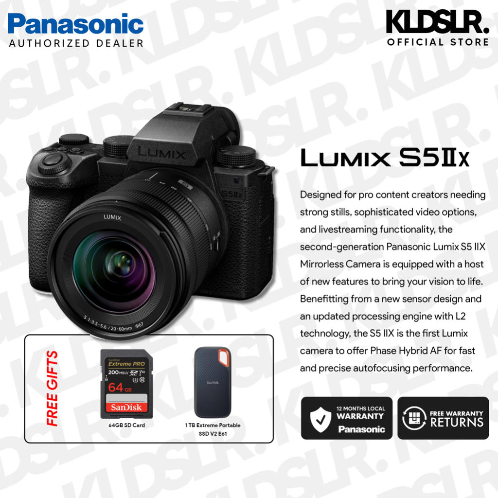 Panasonic Lumix S5 IIX / S5IIX Mirrorless Camera + Lumix S 20-60mm F3.5 ...
