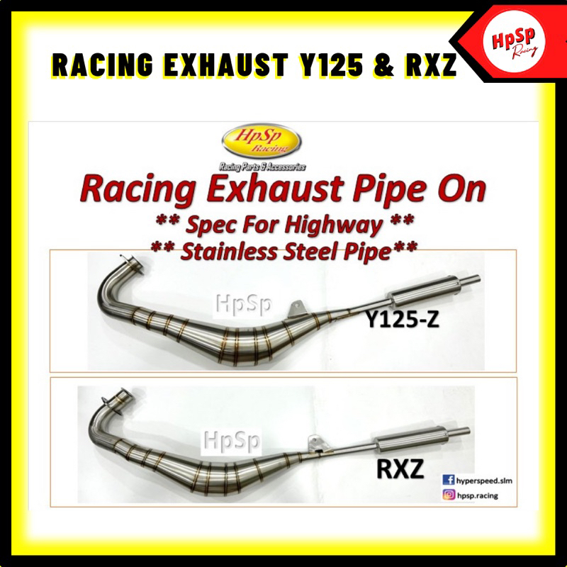 RACING EXHAUST PIPE Y125 & RXZ HPSP RACING HIGH PERFORMANCE | Shopee ...