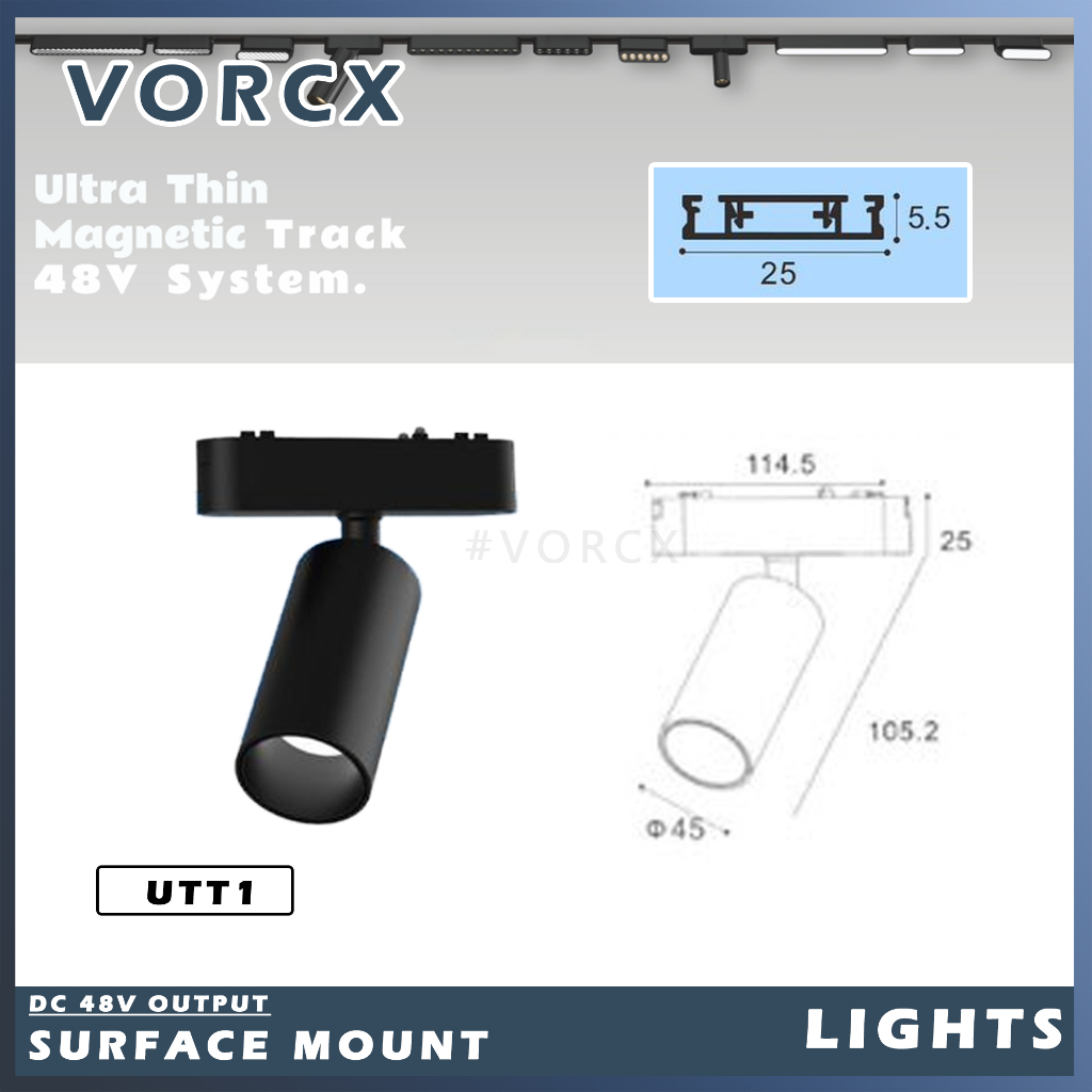 UTS Ultra Thin Series DC48V Magnetic Track Light (Normal / Smart ...