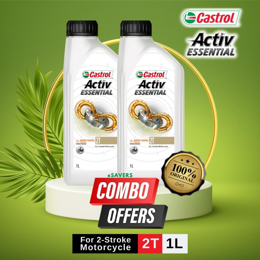 COMBO DEAL!! 100% Original Castrol Activ Essential Minyak 2T Motor ...