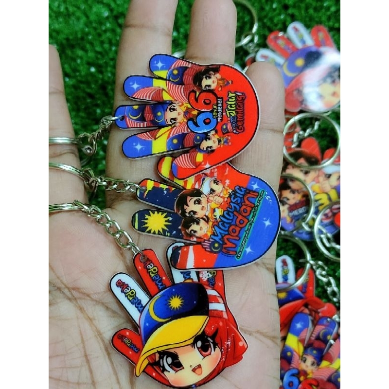 Acrylic Keychain Tangan Merdeka Loose Tema 2023 | Shopee Malaysia