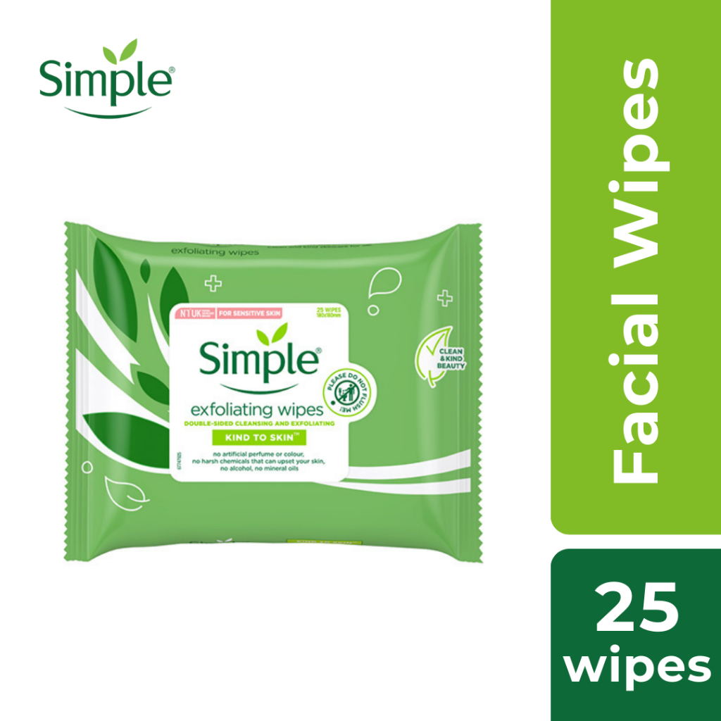 [Clearance] SIMPLE Exfoliating Facial Wipes 25's (Exp: Jan 2025 ...