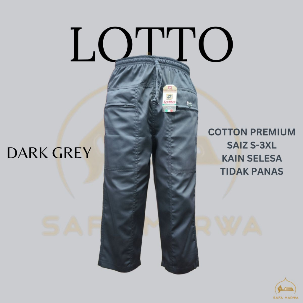 SELUAR LOTTO KAIN COTTON 2 Poket Berzip Kain Tebal Dan Tahan Lasak Saiz ...