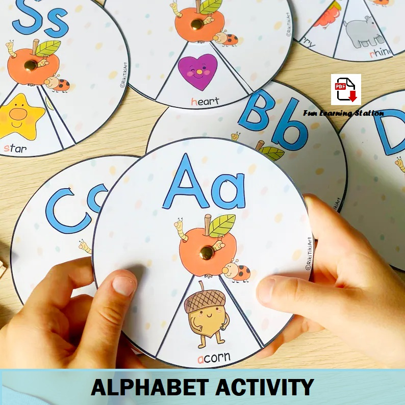 126 (PDF) Alphabet Spinners Matching Wheel ABC I Kids Preschool ...