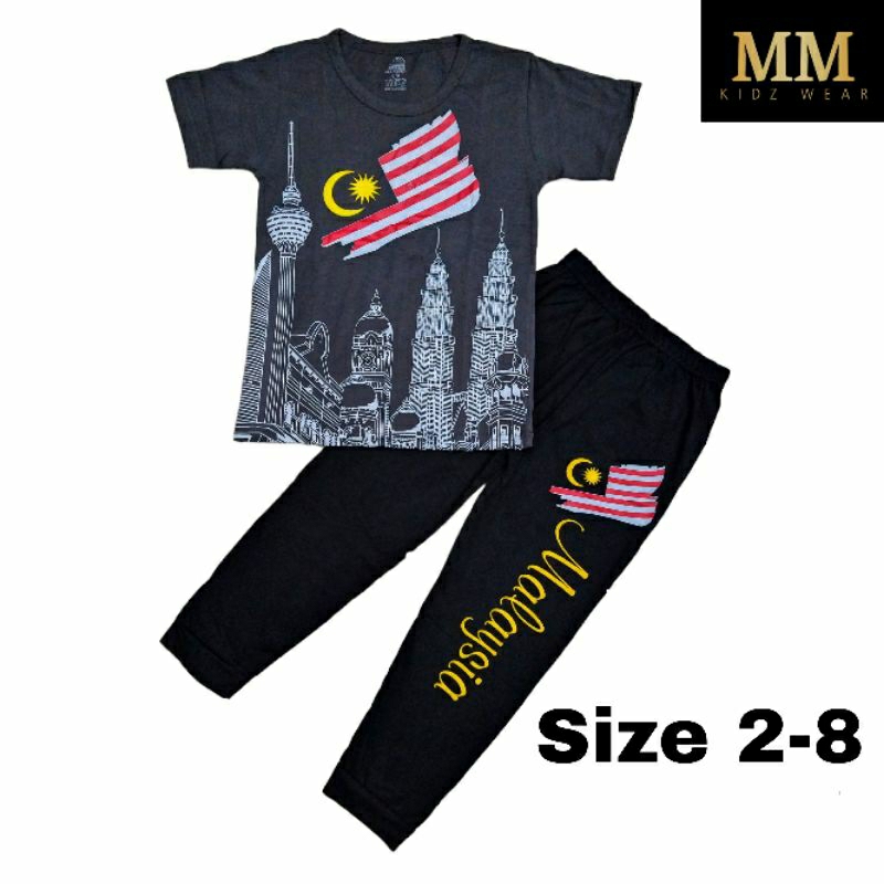 🇲🇾 Edisi Merdeka 🇲🇾 (Size 2-8) Cotton Lengan Pendek | Shopee Malaysia