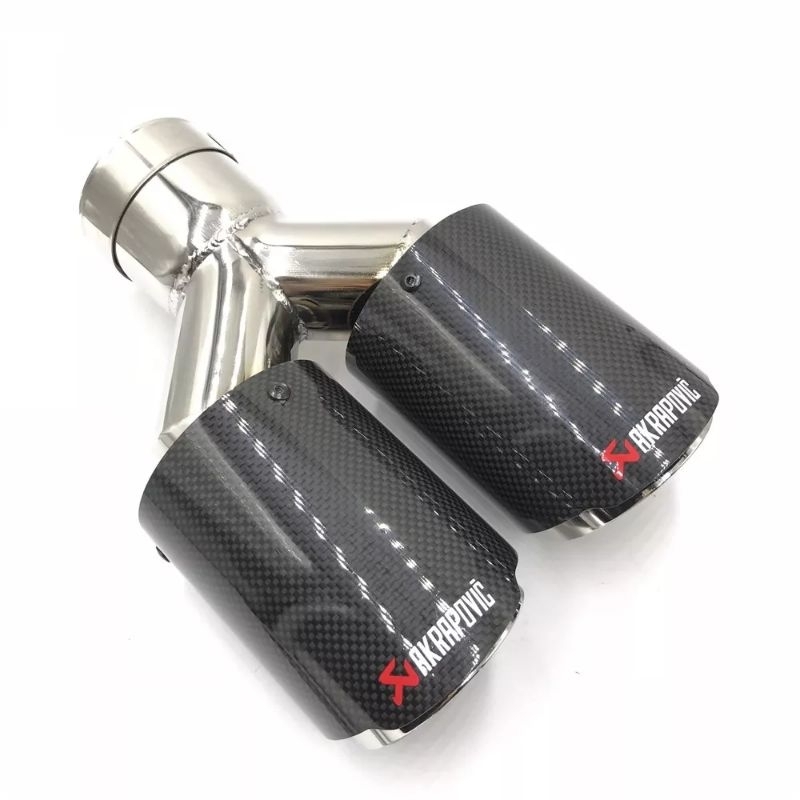Akrapovic Y-type Glossy Carbon Fiber Car Exhaust Pipe Muffler Equal ...