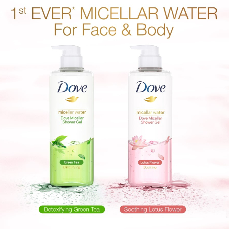 Dove Micellar Shower Gel Green Tea/Lotus Flower 500ml ORIGINAL | Shopee ...