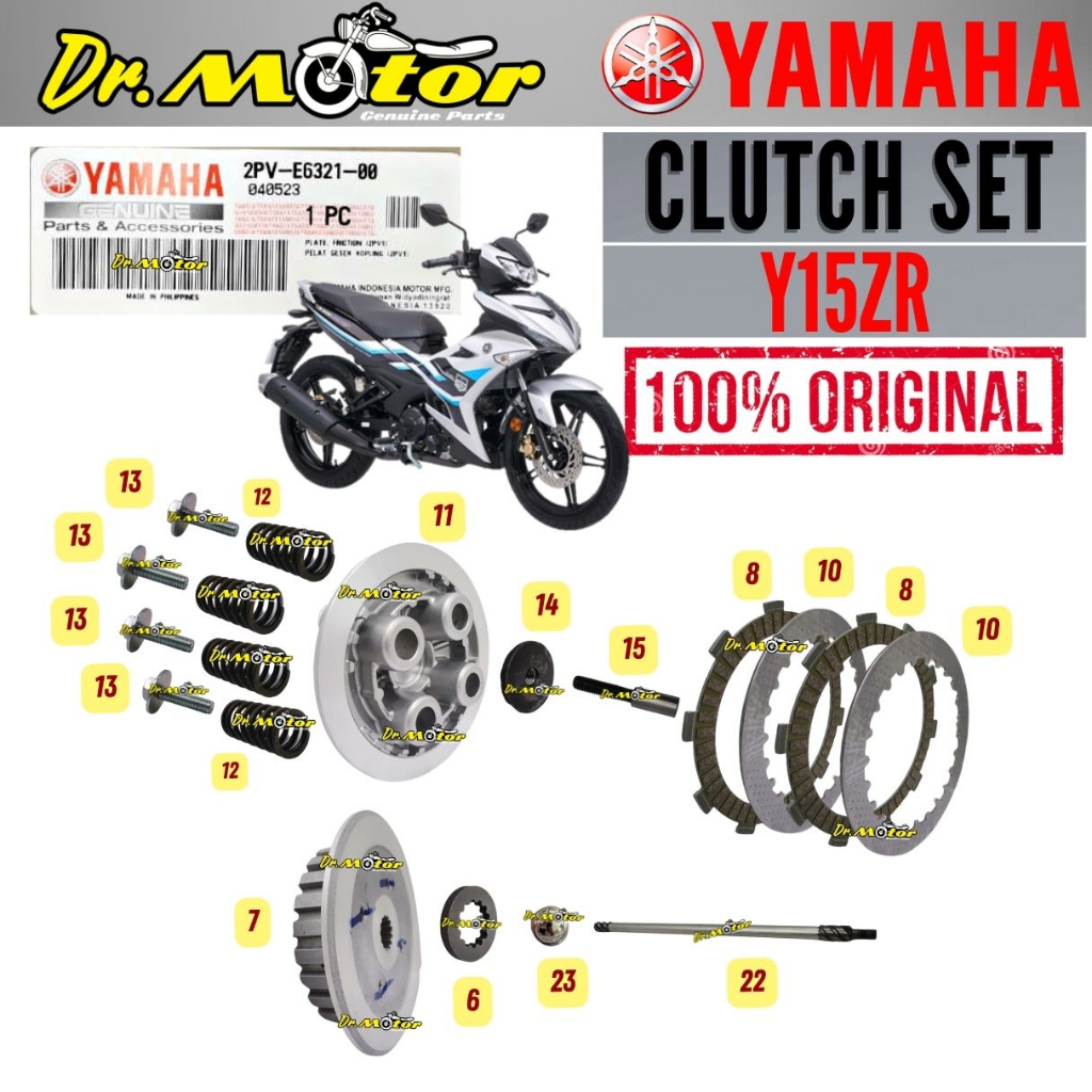 Y15ZR V1 V2 Y15 Clutch Plate Iron Plat Besi Klac Spring Pressure Boss Washer Screw Push Rod Nut ...