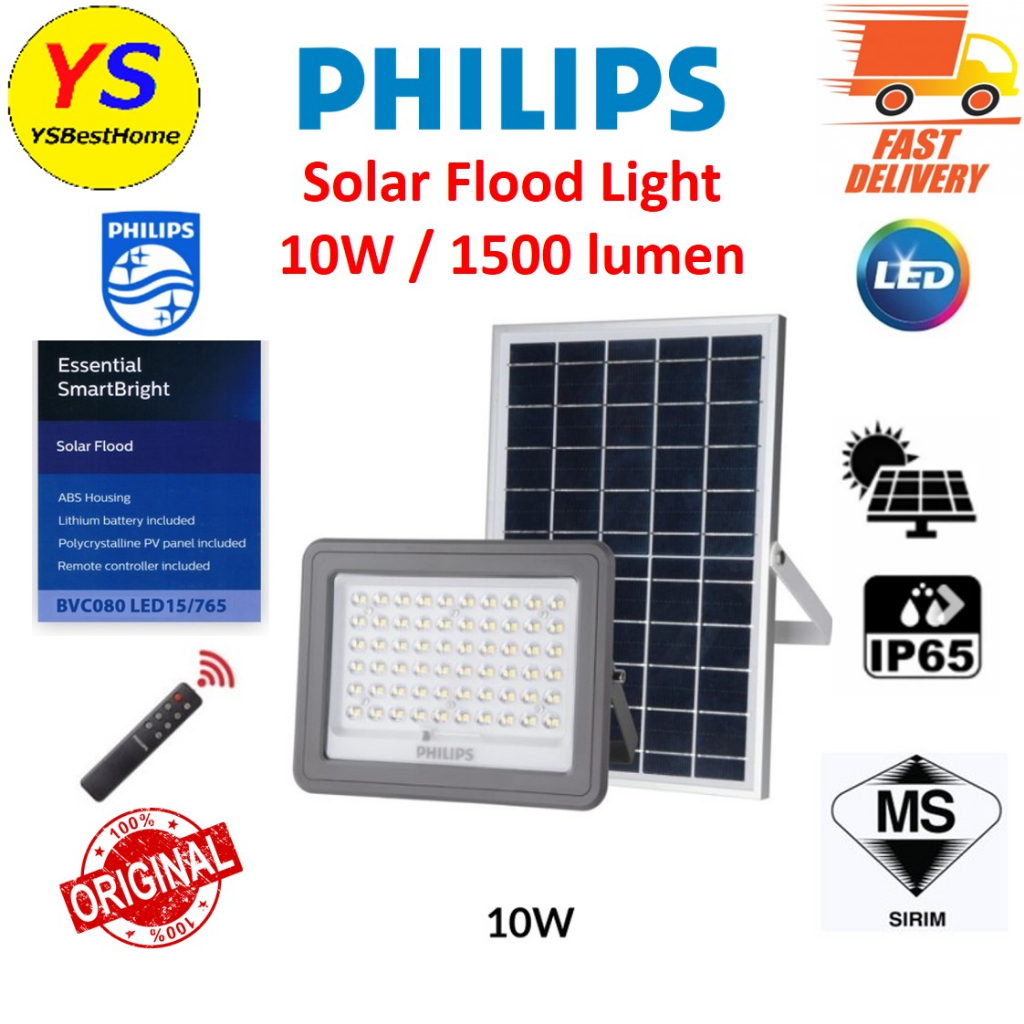 PHILIPS LED Solar Flood Light | IP65 Weatherproof Lampu Solar | Outdoor ...