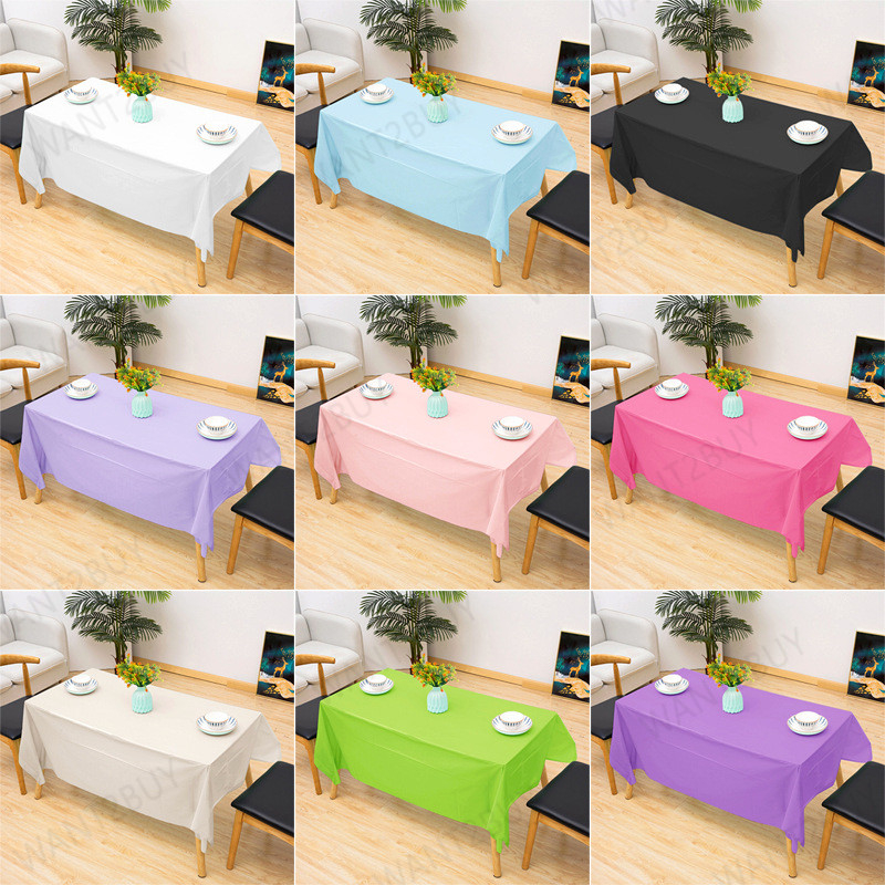 🇲🇾 🏆 137cm x 183cm Table Cloth Cover Birthday Party Plastic Pure Cover ...