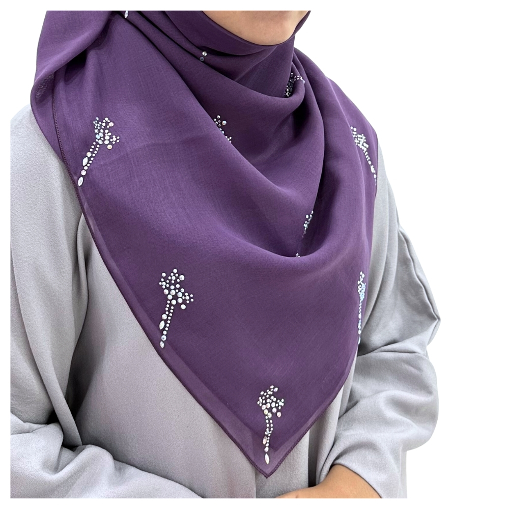 [HIDAYU PREMIUM] Flamingo 21 Tudung Bawal Cotton Batu Manik Tabur ...