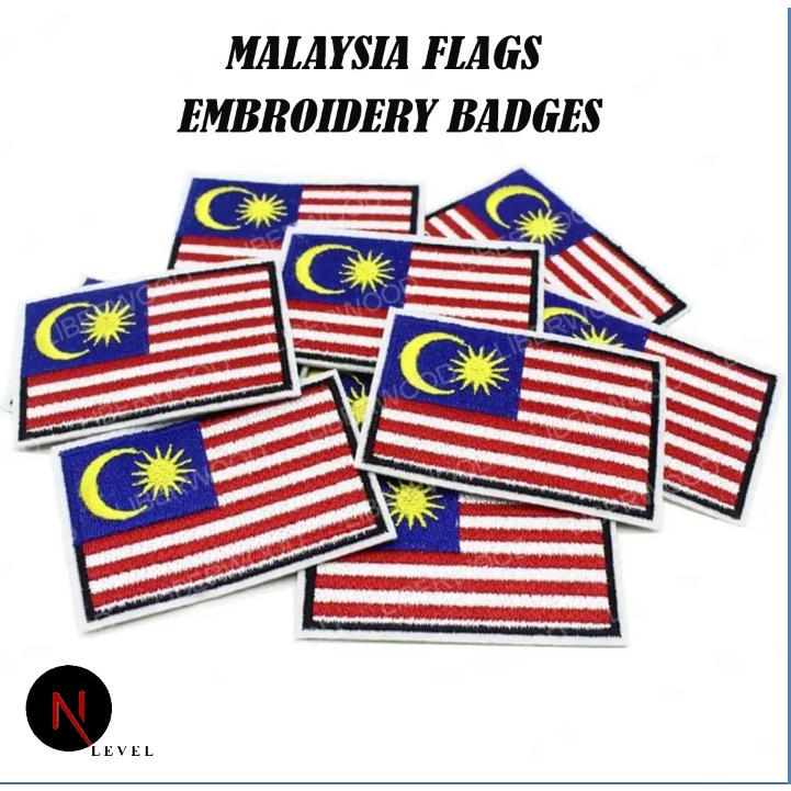 Malaysian Flag Embroidered Patches Skull Tactical Army Military Morale Patch Emblem Malaysia ...
