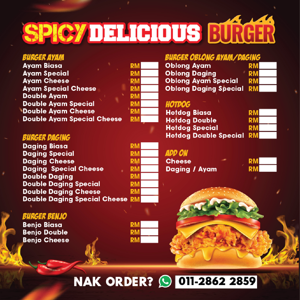 Sticker Cermin Stall Burger (MENU) | Shopee Malaysia