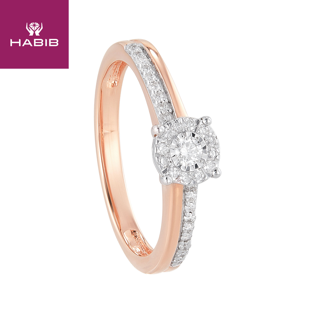 HABIB Halo Illusion Diamond Ring in 375/9K Rose Gold 24742(R) | Shopee ...