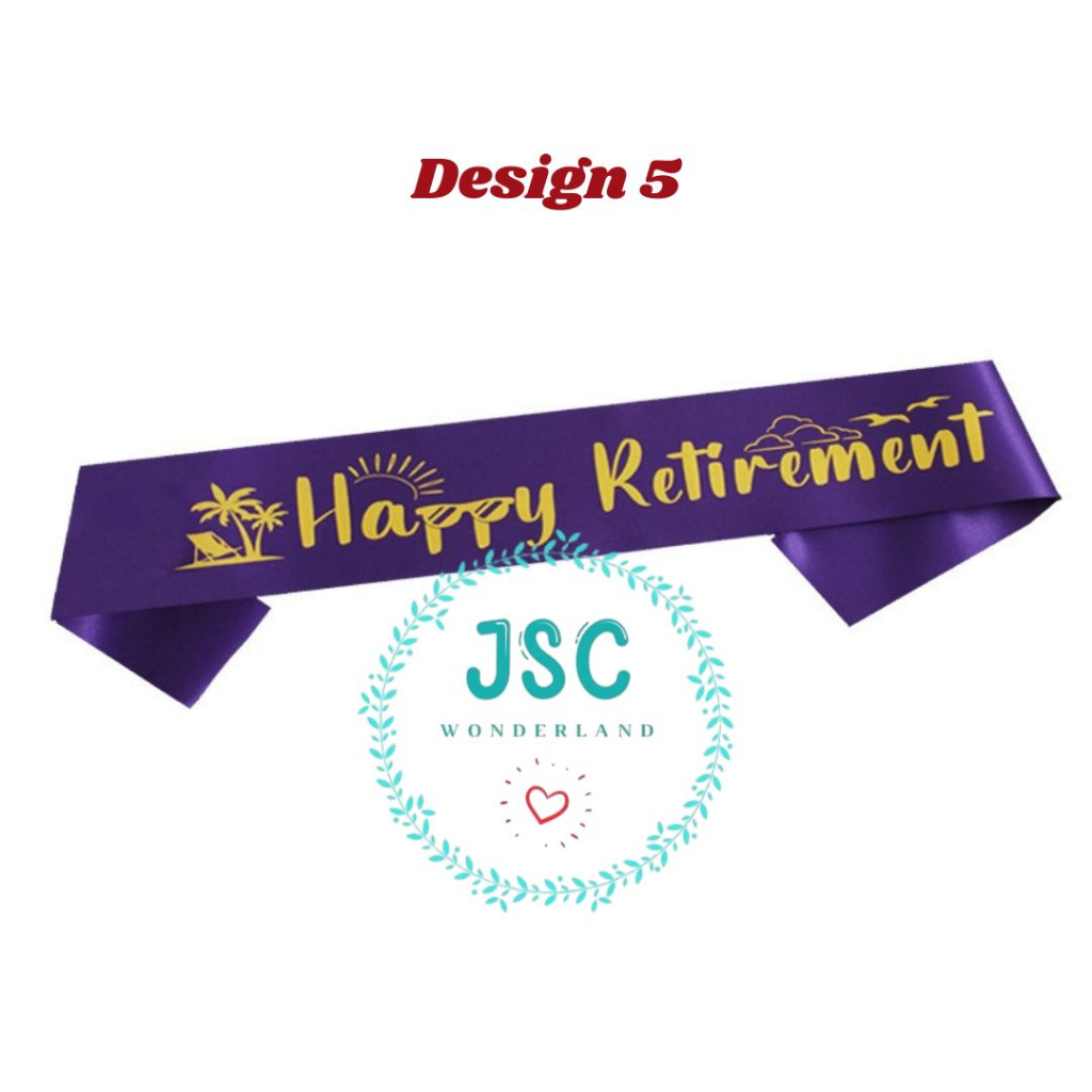 Happy Retirement Sash Shoulder Strap Retirement Party Sash Majlis ...
