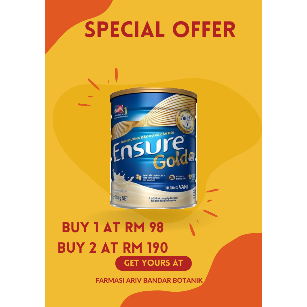 ENSURE GOLD VANILLA 850G *PROMOTION* | Shopee Malaysia