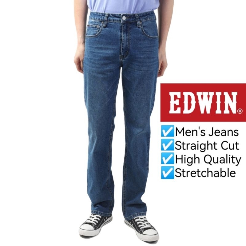 Original EDWIN Men's jeans E505 Straight Cut 7705-2709 | Shopee Malaysia