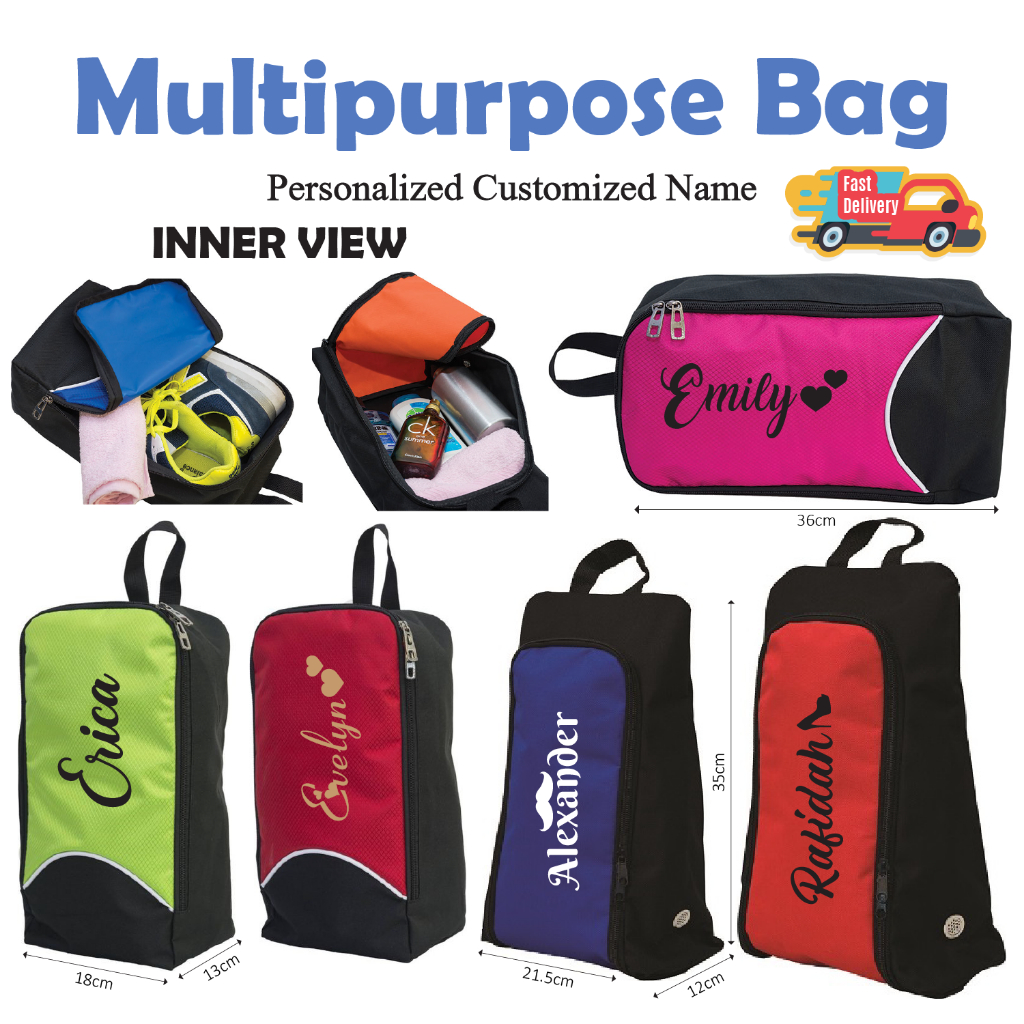 Personalized Customized Name🔥 Shoe Bag 🥾 Travel Shoe Bag 👟 Beg Kasut 👞 ...