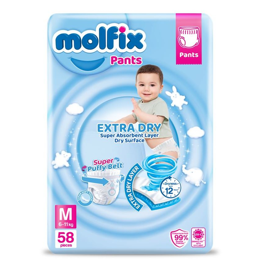 Molfix Extra Dry Pants Diaper Jumbo Pack - M/ L/ XL / XXL | Shopee Malaysia