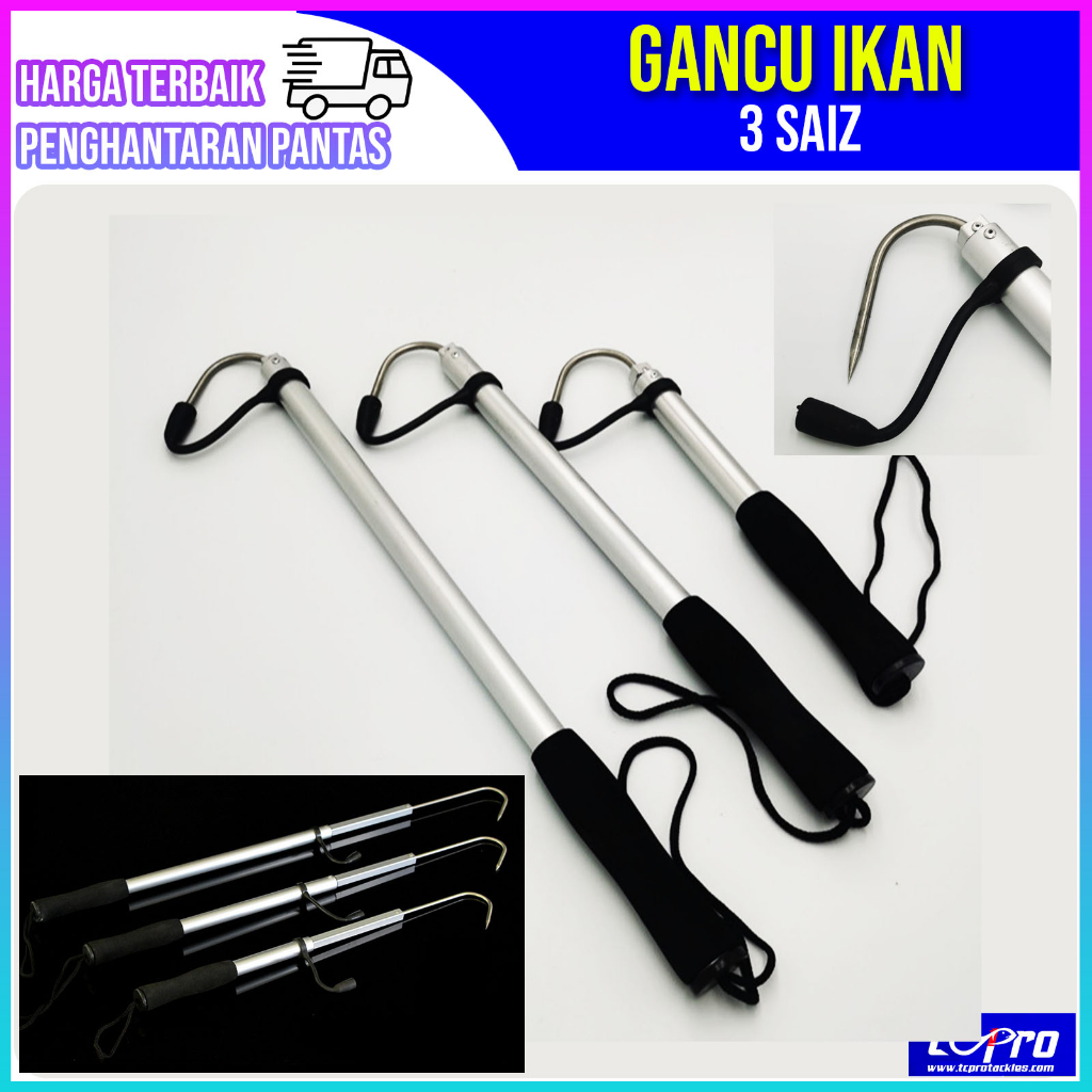 Gancu Ikan Fish Hook Durable Telescopic Retractable 3 Saiz | Shopee ...