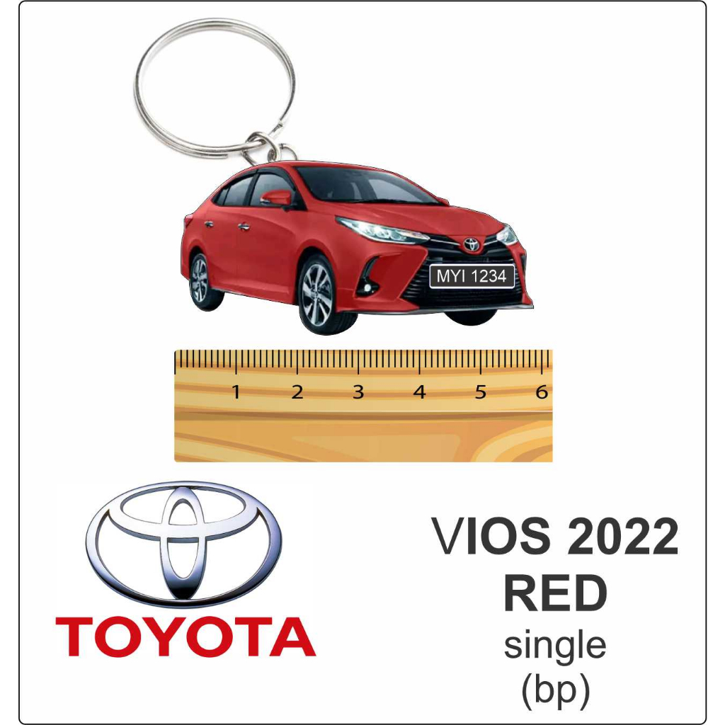 toyota vios 2022 red bp 2d keychain | Shopee Malaysia