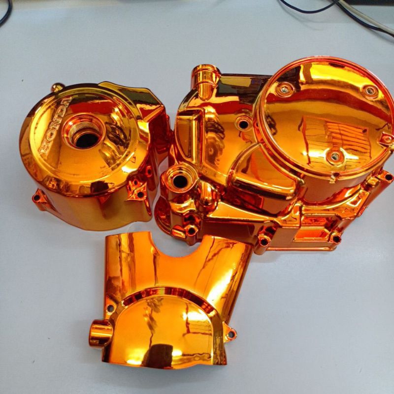 (STOK CLEARANCE)HONDA DREAM/WAVE100 ENGINE COVER SET GOLD KULIT ENGINE ...