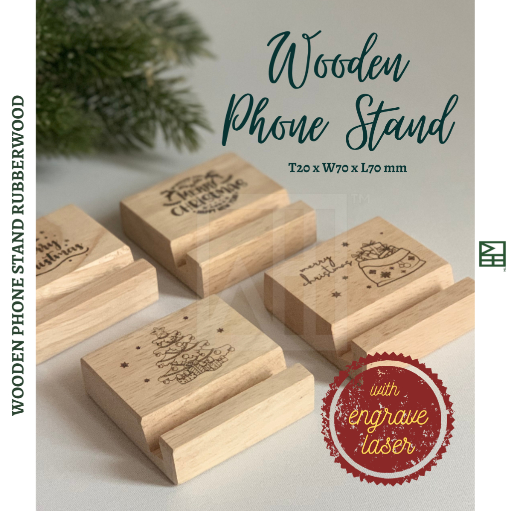 Wee Signature - Customized Phone Stand | Rubberwood | Wooden Door Gift ...