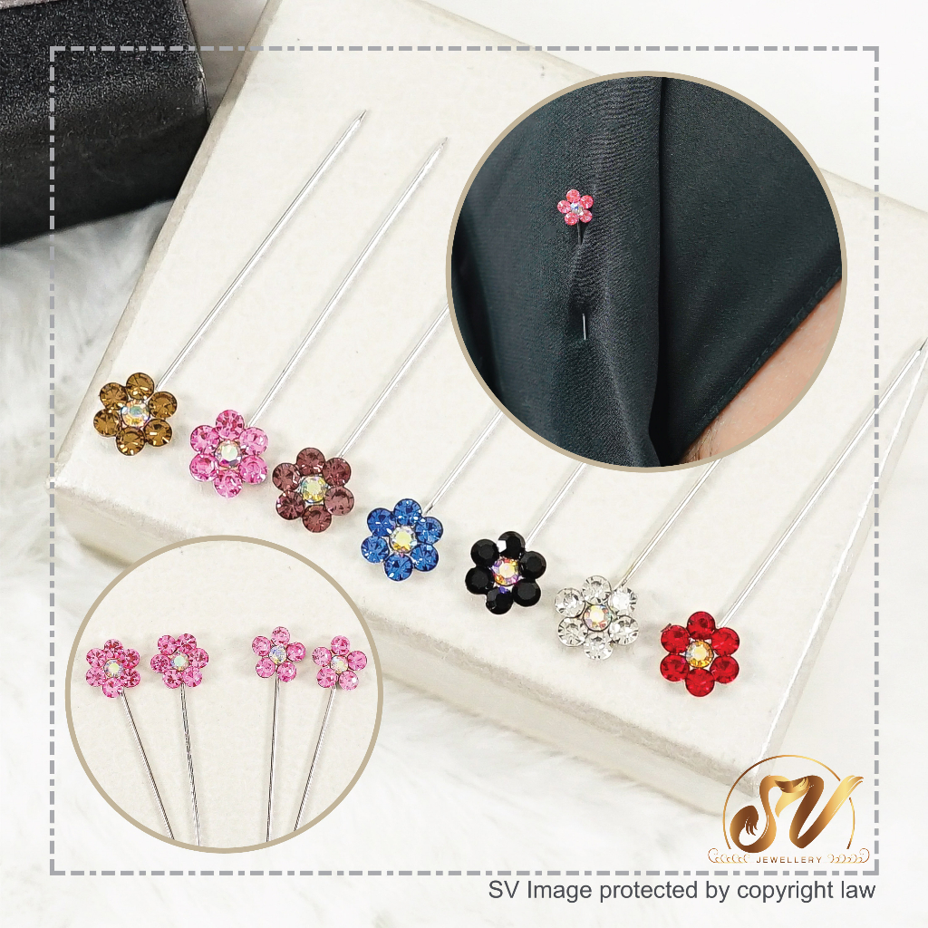 Jarum Peniti Hijab Tudung 2 PCS Set Shawl Bawal Pin Peniti Comel ...