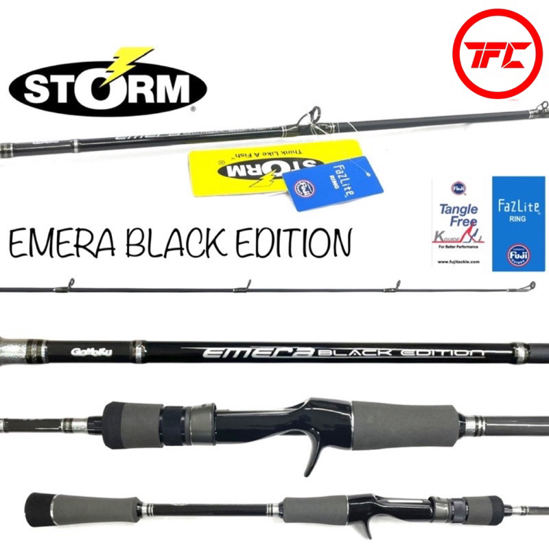 STORM Gomoku Emera Black Edition Baitcast & Spinning Light Jigging ...