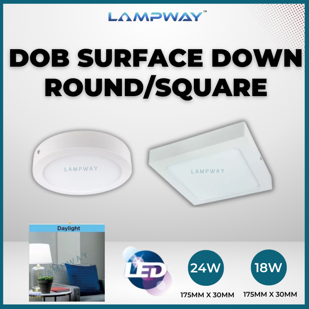 💥PROMOTION💥DOB Surface Downlight 18w and 24w daylight 6500k | Shopee Malaysia