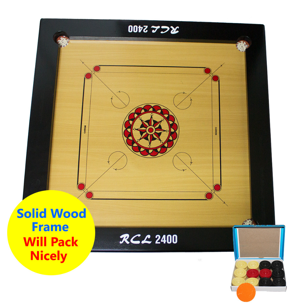 RCL Premium Quality Solid Wood Frame Carrom Board Games FREE Striker ...