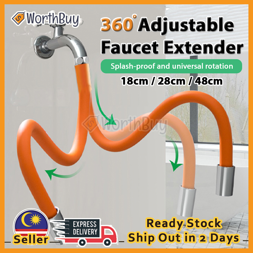 Worthbuy Flexible 360° Rotating Hose Water Tap Faucet Extender Bathroom ...