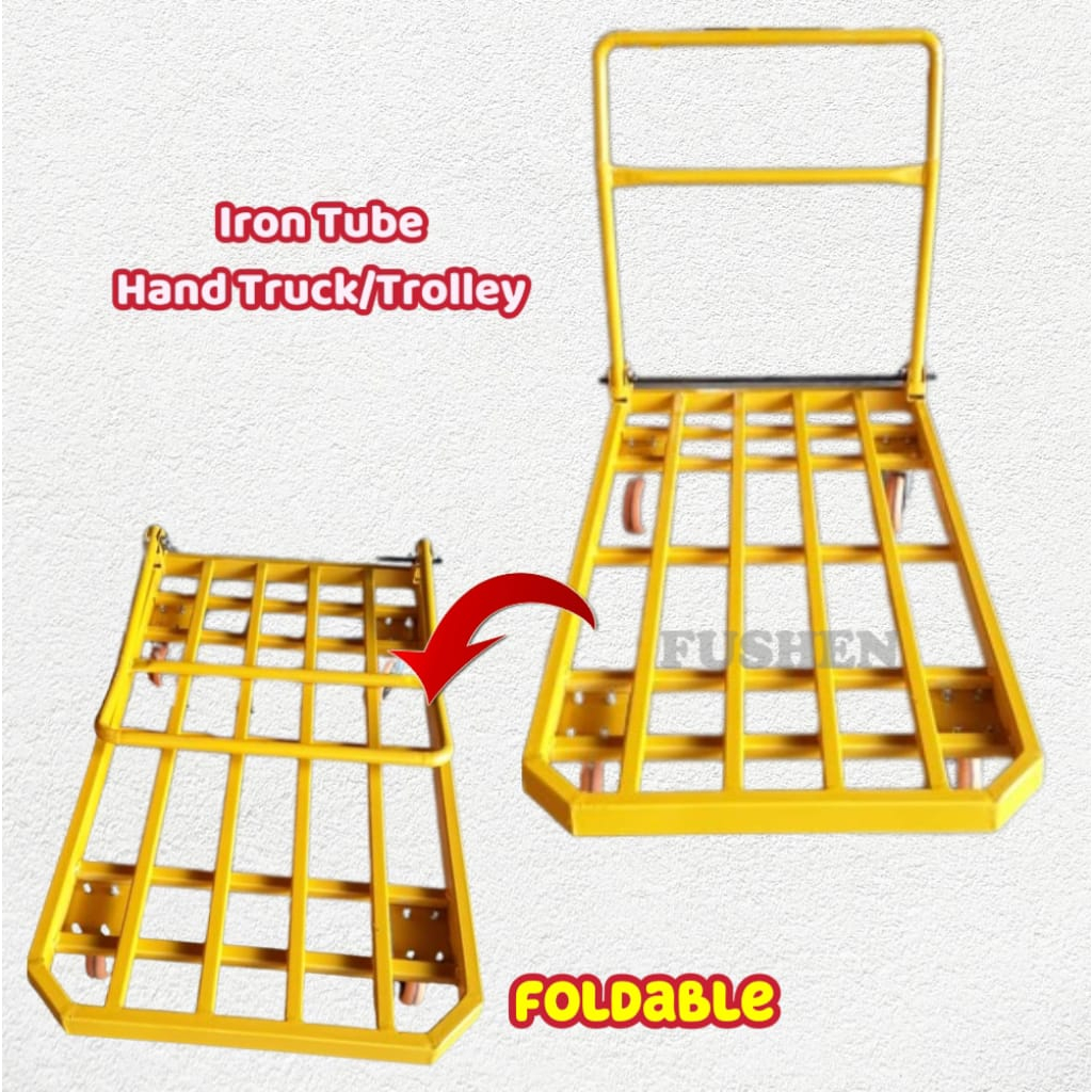 FUSHEN Heavy Duty 300kg & 500kg Foldable Iron Tube Trolley | Shopee ...