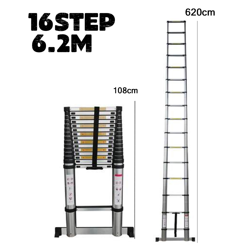 Aluminium Telescopic Ladder Heavy Duty Foldable Ladder Aluminium Tangga Lipat Single Folding ...