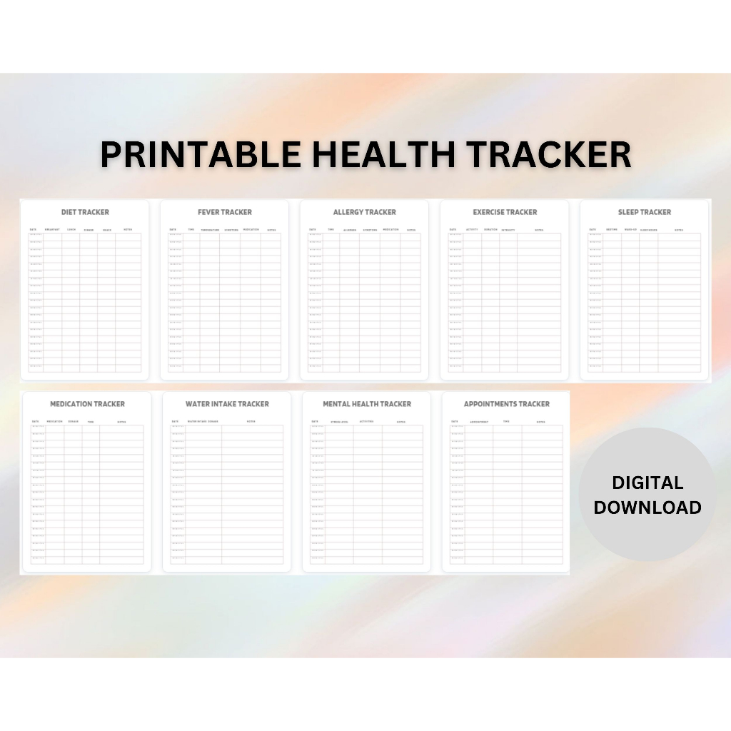 PRINTABLE HEALTH TRACKER | HEALTH LOG | BUKU REKOD KESIHATAN | ALLERGY ...