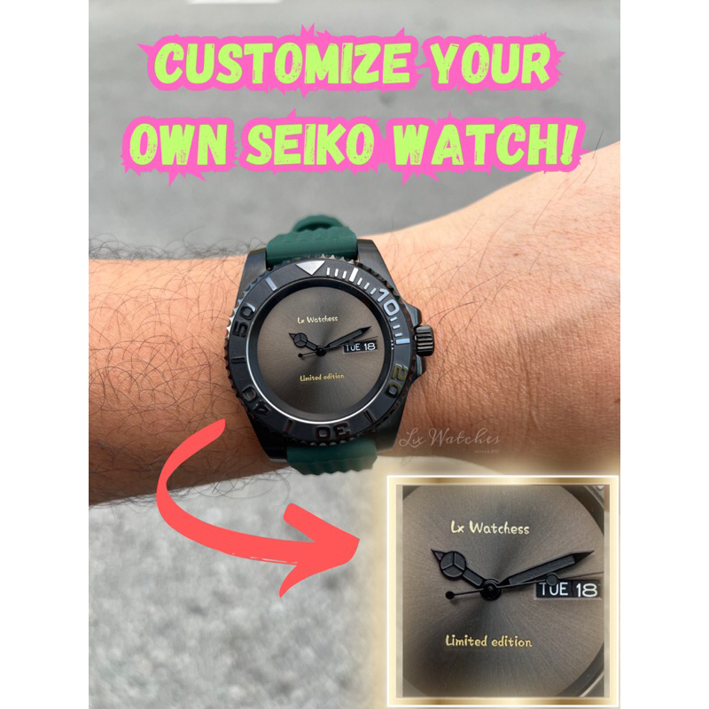 CUSTOMIZE your own Seiko watch customised Seiko Mod 100% original Seiko ...