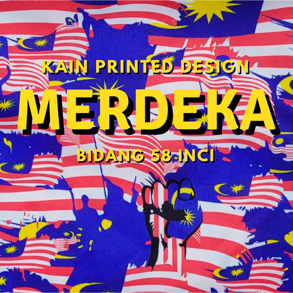 Kain Printed Design Merdeka Bidang 58 (Harga Dari 0.5 Meter) | Shopee ...